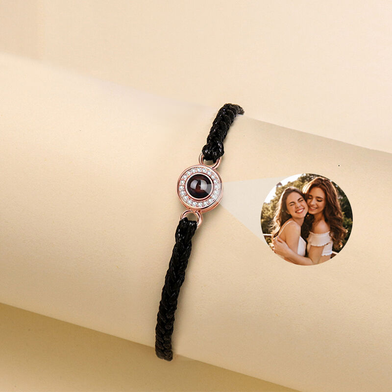 Custom Picture Projection Black Bracelet Simple Design Gift for ...