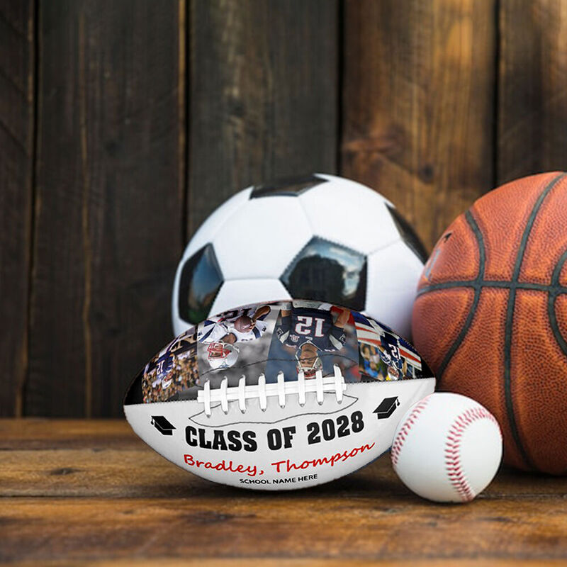 Customizable Football with Photos Graduation Gift - Hidlove.com