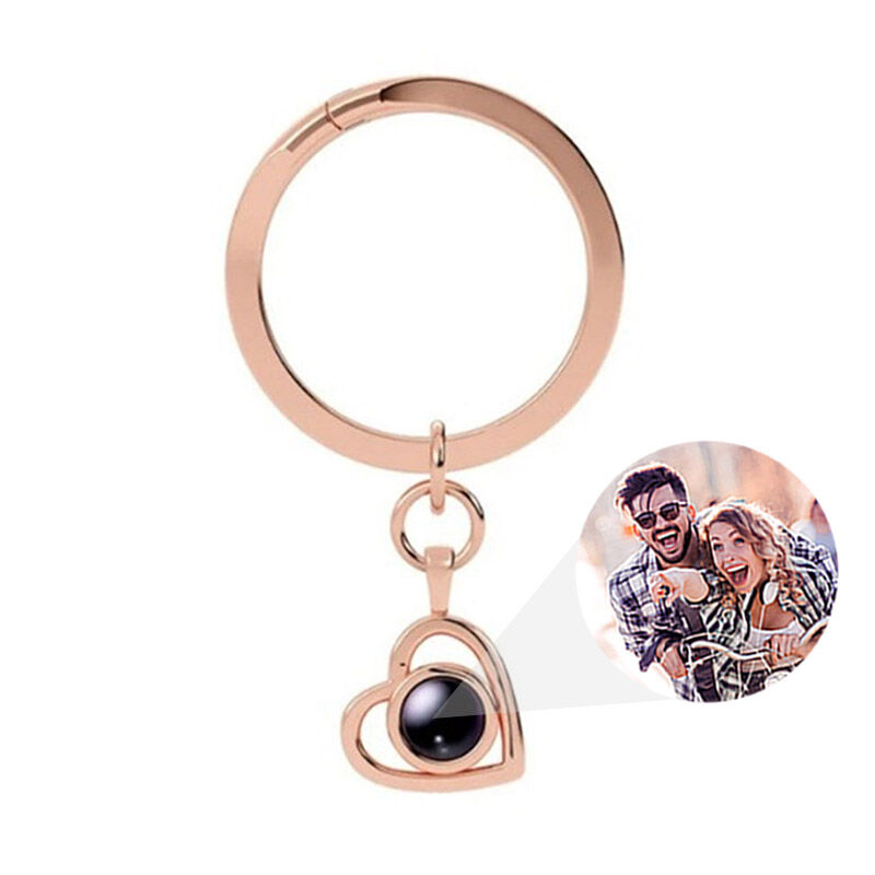 Personalized Photo Projection Keychain-Heart Shape - Hidlove.com