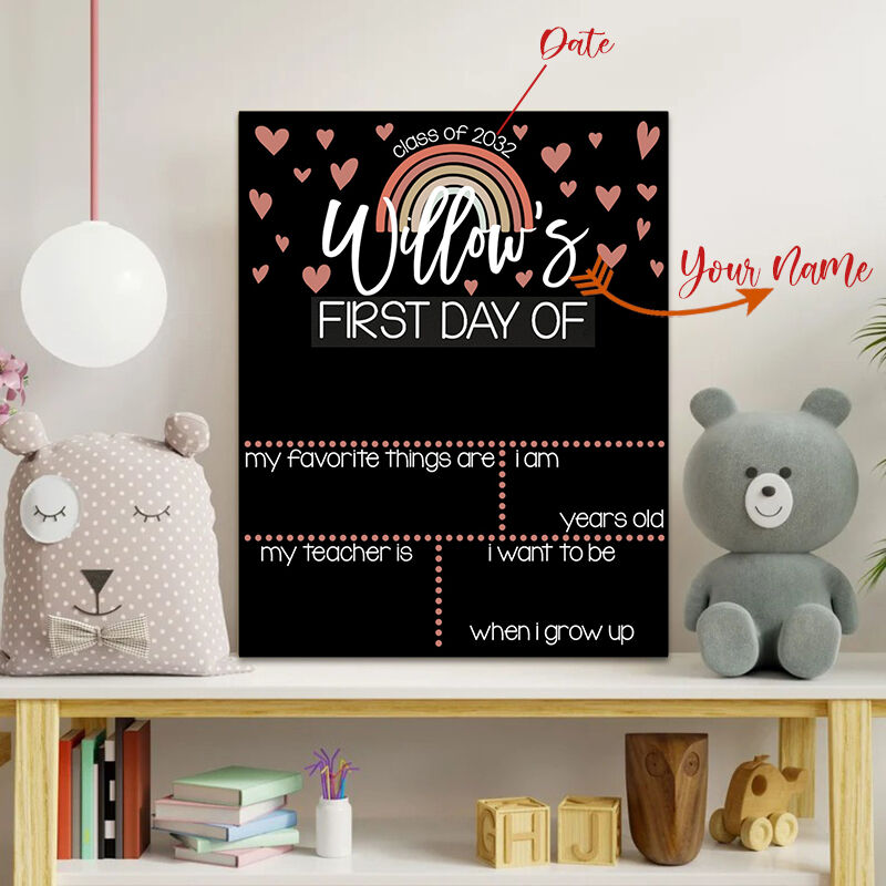 Personalized First/Last Day Of School Sign Custom Name And Date Best ...