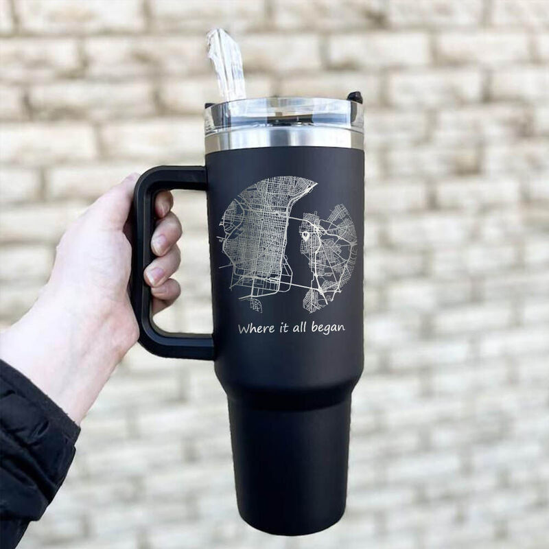 Personalized Map Tumbler with Custom Text Interesting Gift for Your ...