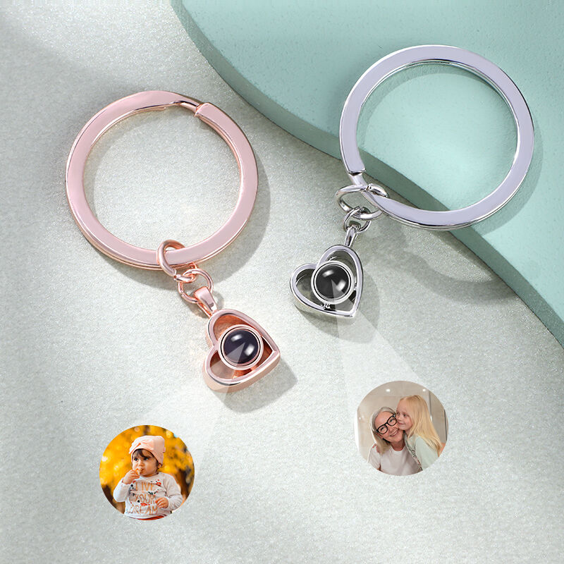 Personalized Photo Projection Keychain-Heart Shape - Hidlove.com