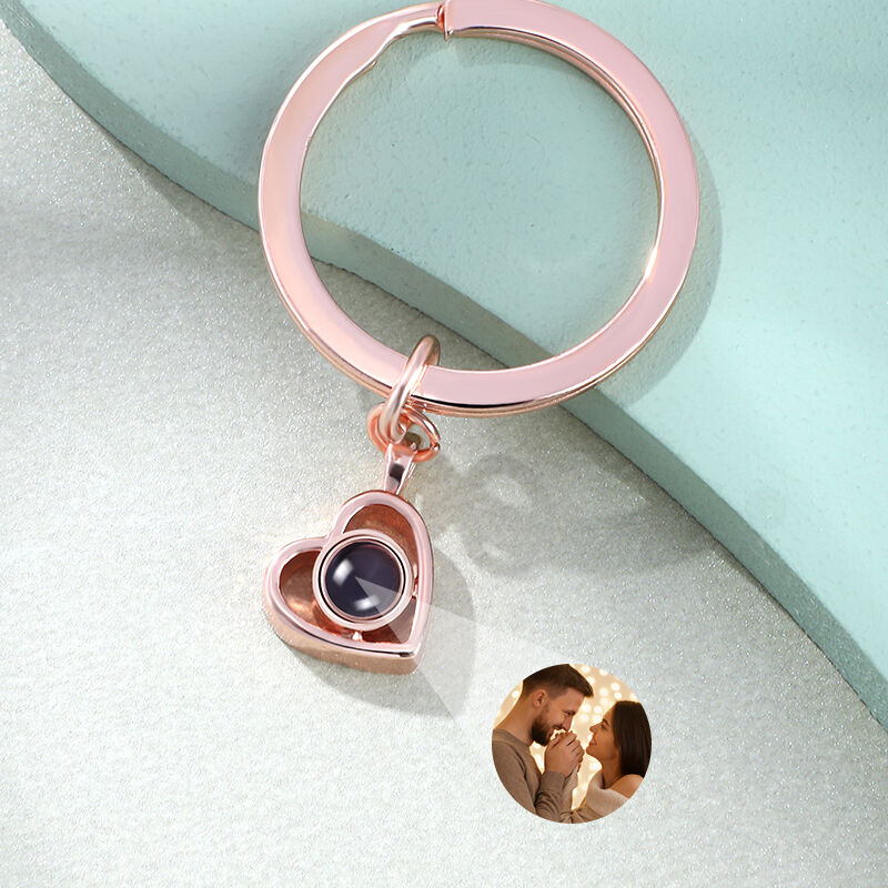 Personalized Photo Projection Keychain-Heart Shape - Hidlove.com