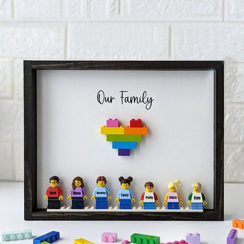 Personalized Building Block Minifigure Frame Warm Gift For Family ...